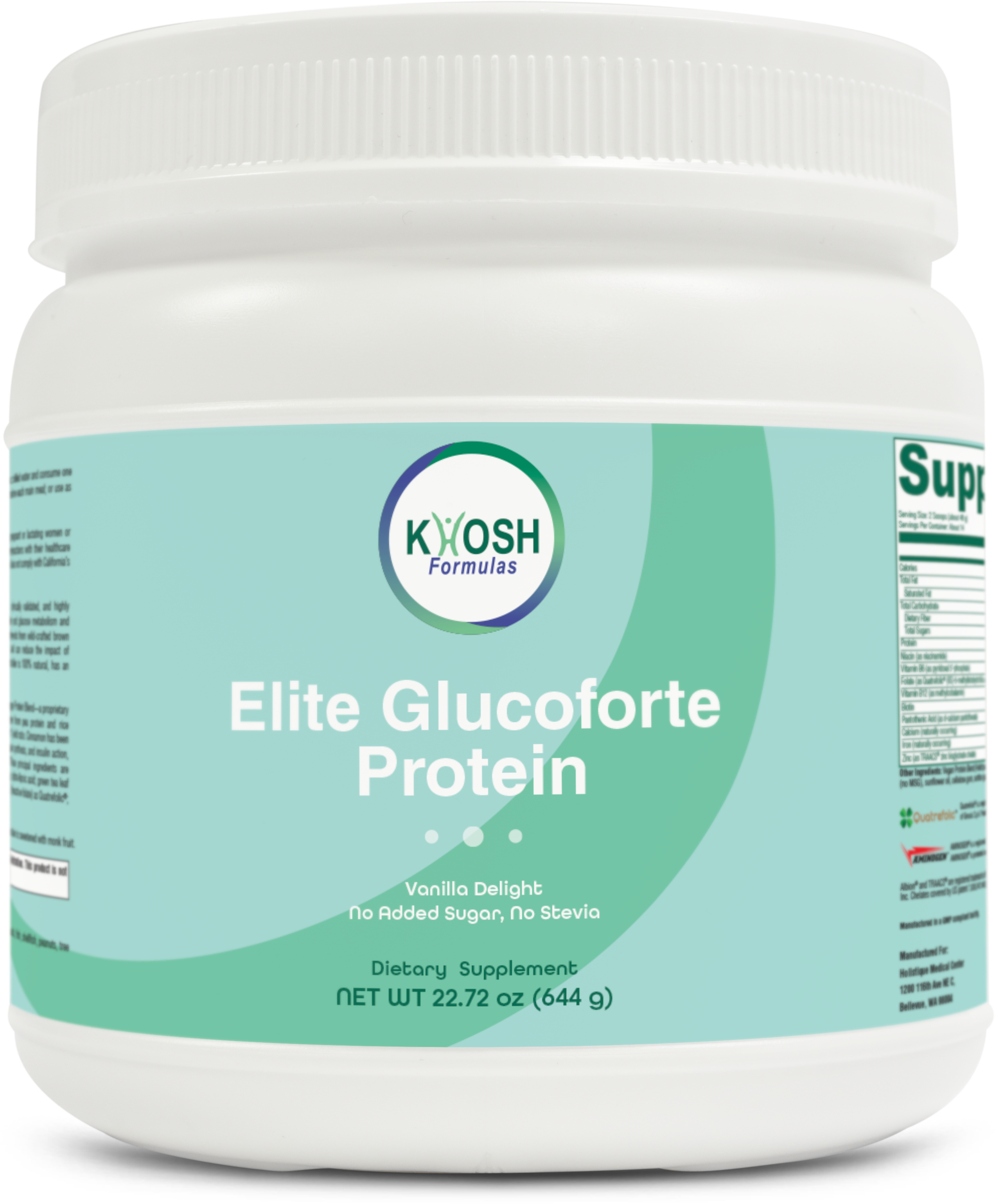 Elite Glucoforte Protein (22.72 oz), KHOSH – Holistique Medicine